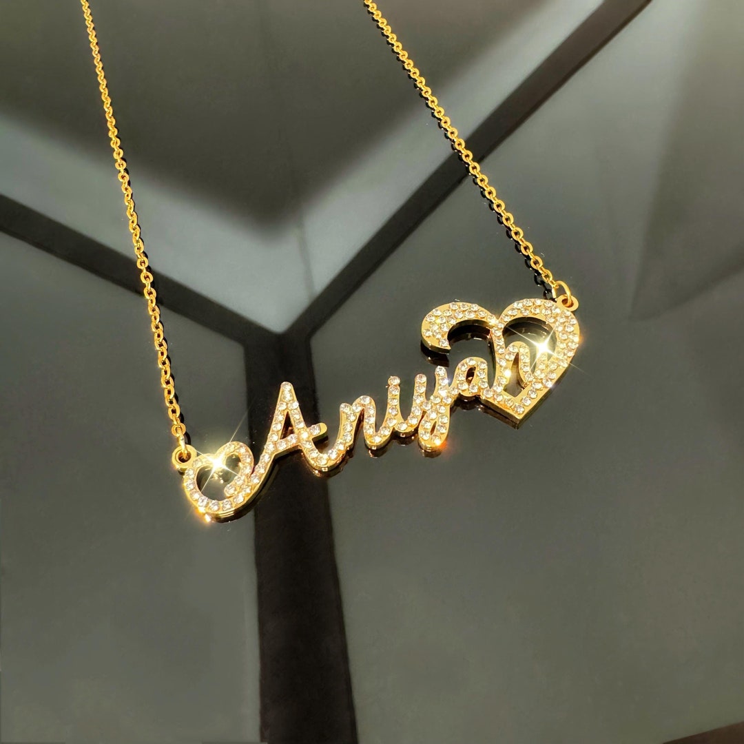 Custom Diamond Name Necklace, Custom Name Necklace, Personalized ...