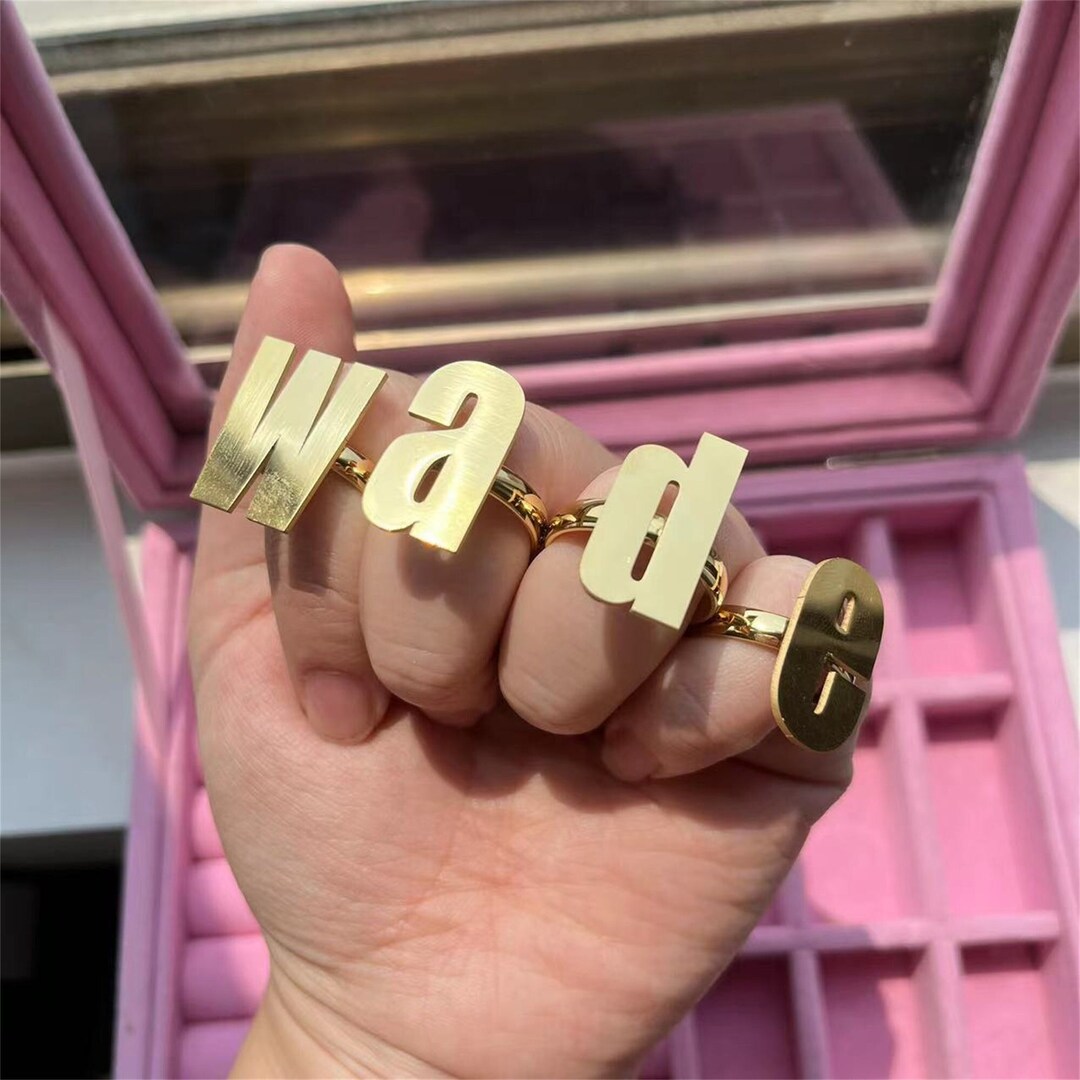 Custom 1-4 Fingers Knuckle Ring, Name Finger Ring, Name Knuckle Ring ...