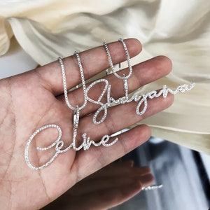 Silver Name Necklace, Custom Name Necklace, 925 Sterling Silver ...