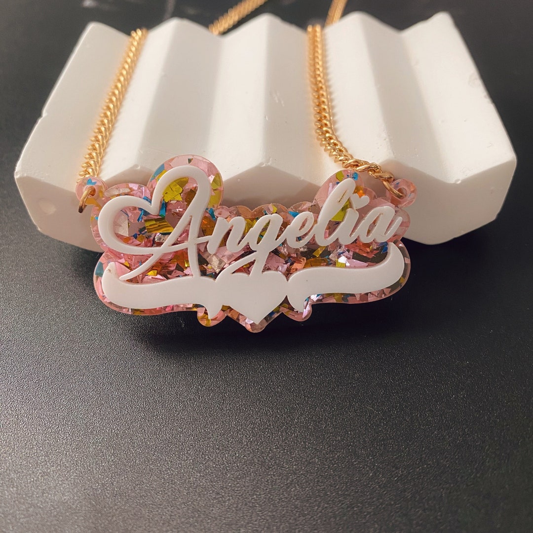 Custom Acrylic Name Necklace,personalized Nameplates Acrylic,colorful ...