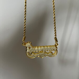 Custom Name Necklace, Acrylic Nameplate, Rope Chain Name Necklace ...