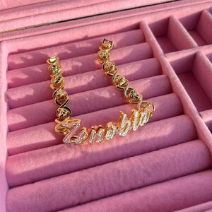 XO Chain Name Bracelet, Name Plate Brcacelet, Double Nameplate Bracelet ...