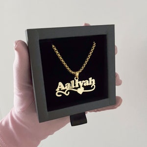 18K Gold Filled Name Necklace, Thick Box Chain, Custom Name Necklace ...