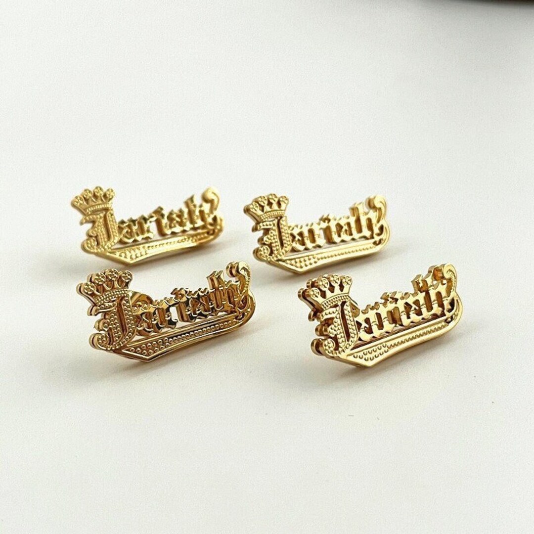 Custom Name Earrings, Nameplate Stud, Women Name Stud, 3D Name Earings ...