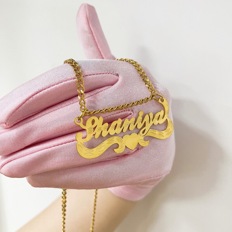 18k Gold Filled Single Nameplate Necklace, Custom Name Necklace ...