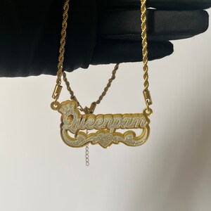 Custom Name Necklace, Acrylic Nameplate, Rope Chain Name Necklace ...