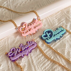 Acrylic Nameplate,custom Name Necklace,colorful Name Necklace ...