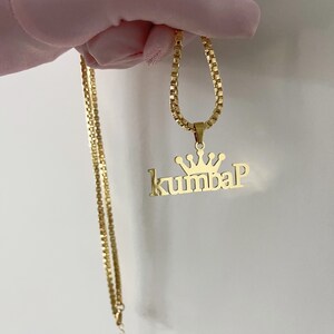 Custom 18K Gold Filled Name Necklace Box Chain, Men Name Necklace ...