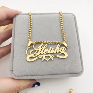 14K Gold Filled Name Name Necklace, Custom Name Necklace, Cuban Name ...