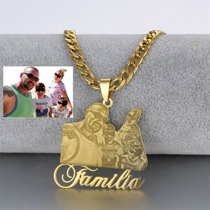 Custom Engraved Photo Pendant Necklace, Piecture Necklace, 18k Gold ...
