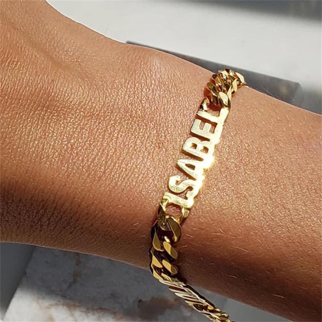 Custom 8mm Thick Cuban Name Bracelet, Blod Name Bracelet, Personalized ...