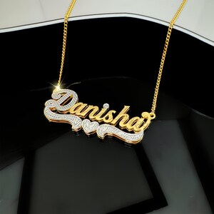 Custom Name Necklace,two Tone Name Necklace,double Plated Necklace ...