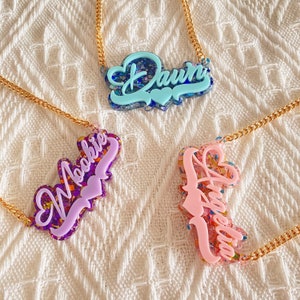 Acrylic Nameplate,custom Name Necklace,colorful Name Necklace ...