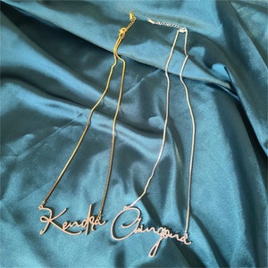 Script Diamond Name Necklace, Custom Name Necklace, Handwritten Name ...