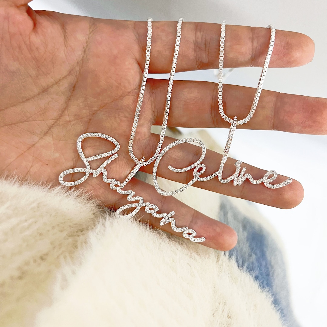 Silver Name Necklace, Custom Name Necklace, 925 Sterling Silver ...