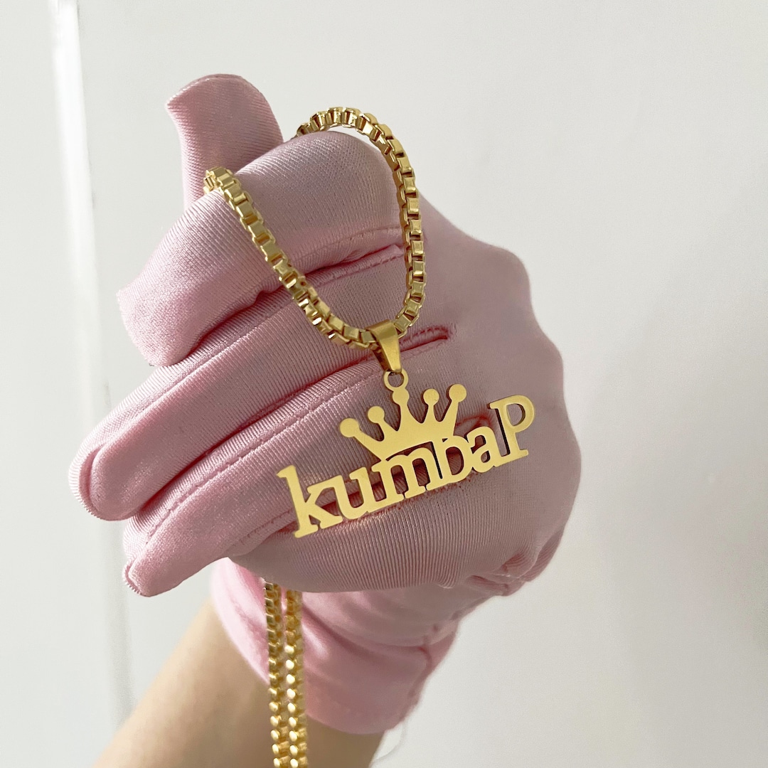 Custom 18K Gold Filled Name Necklace Box Chain Men Name - Etsy Hong Kong