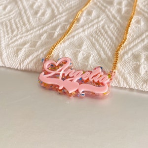 Acrylic Nameplate,custom Name Necklace,colorful Name Necklace ...