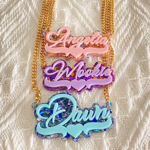 Acrylic Nameplate,custom Name Necklace,colorful Name Necklace ...