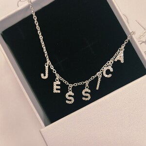 Custom Diamond Name Necklace, Zirconia Name Necklace, CZ Letter ...