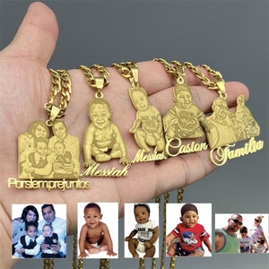 Custom Engraved Photo Pendant Necklace, Piecture Necklace, 18k Gold ...