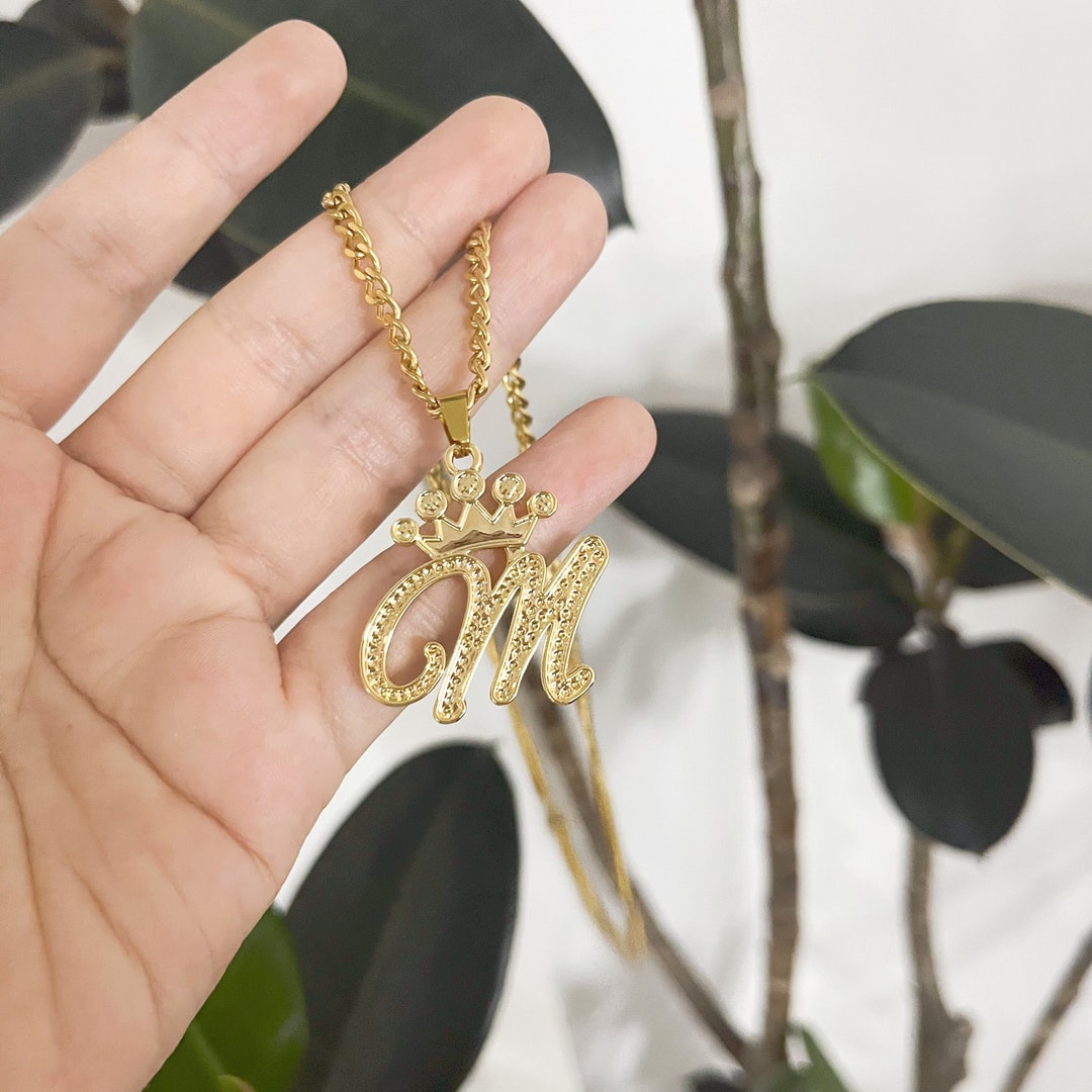 Custom Initial Nameplate Necklace, Personalized Stainless Steel Letter ...