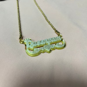 Custom Name Necklace, Acrylic Nameplate, Rope Chain Name Necklace ...