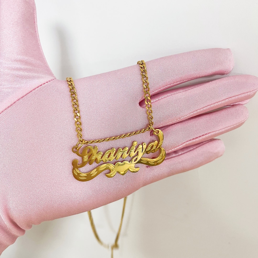 18k Gold Filled Single Nameplate Necklace, Custom Name Necklace ...