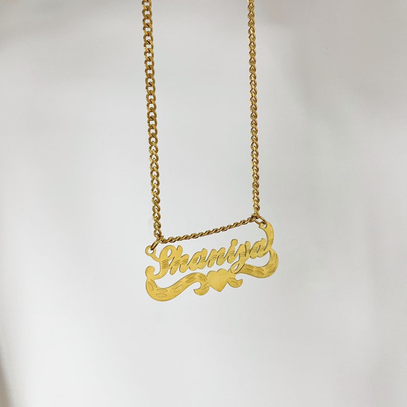 18k Gold Filled Single Nameplate Necklace, Custom Name Necklace ...