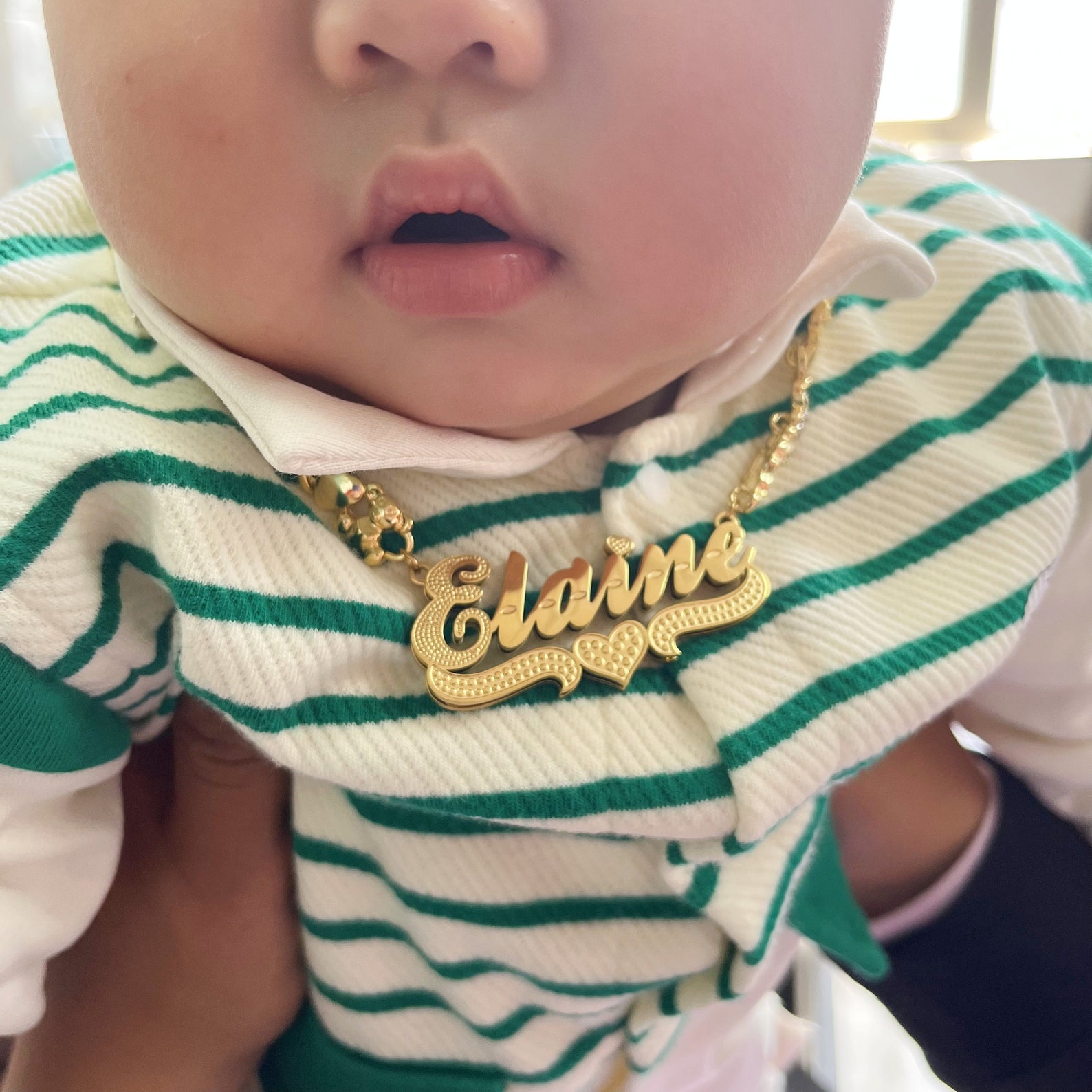 Baby Custom Name Necklace XO Teddy Chain Neccklace, Personalized ...