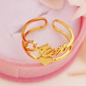 Custom Name Ring, Stainless Steel Personalized Heart Wedding Ring - Etsy