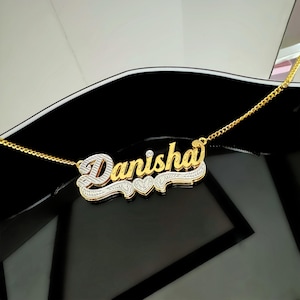 Custom Name Necklace,two Tone Name Necklace,double Plated Necklace ...
