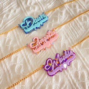 Acrylic Nameplate,custom Name Necklace,colorful Name Necklace ...