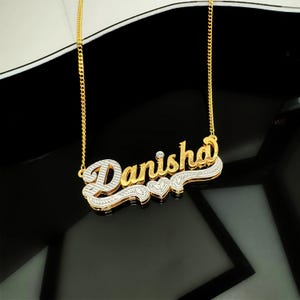 Custom Name Necklace,two Tone Name Necklace,double Plated Necklace ...