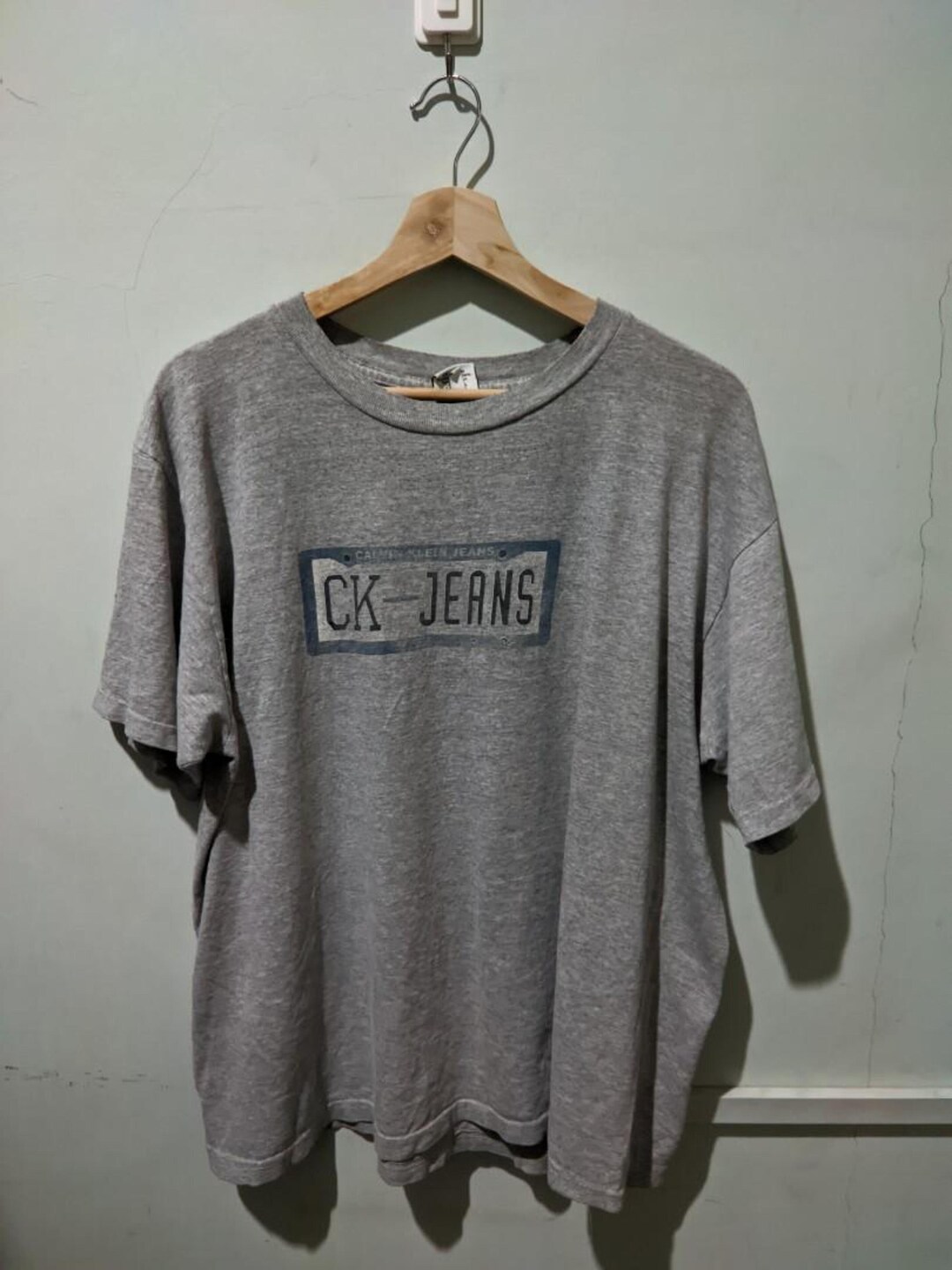 Vintage CK Calvin Klein Jeans USA Plates Number Size XL Gray Usa Made ...