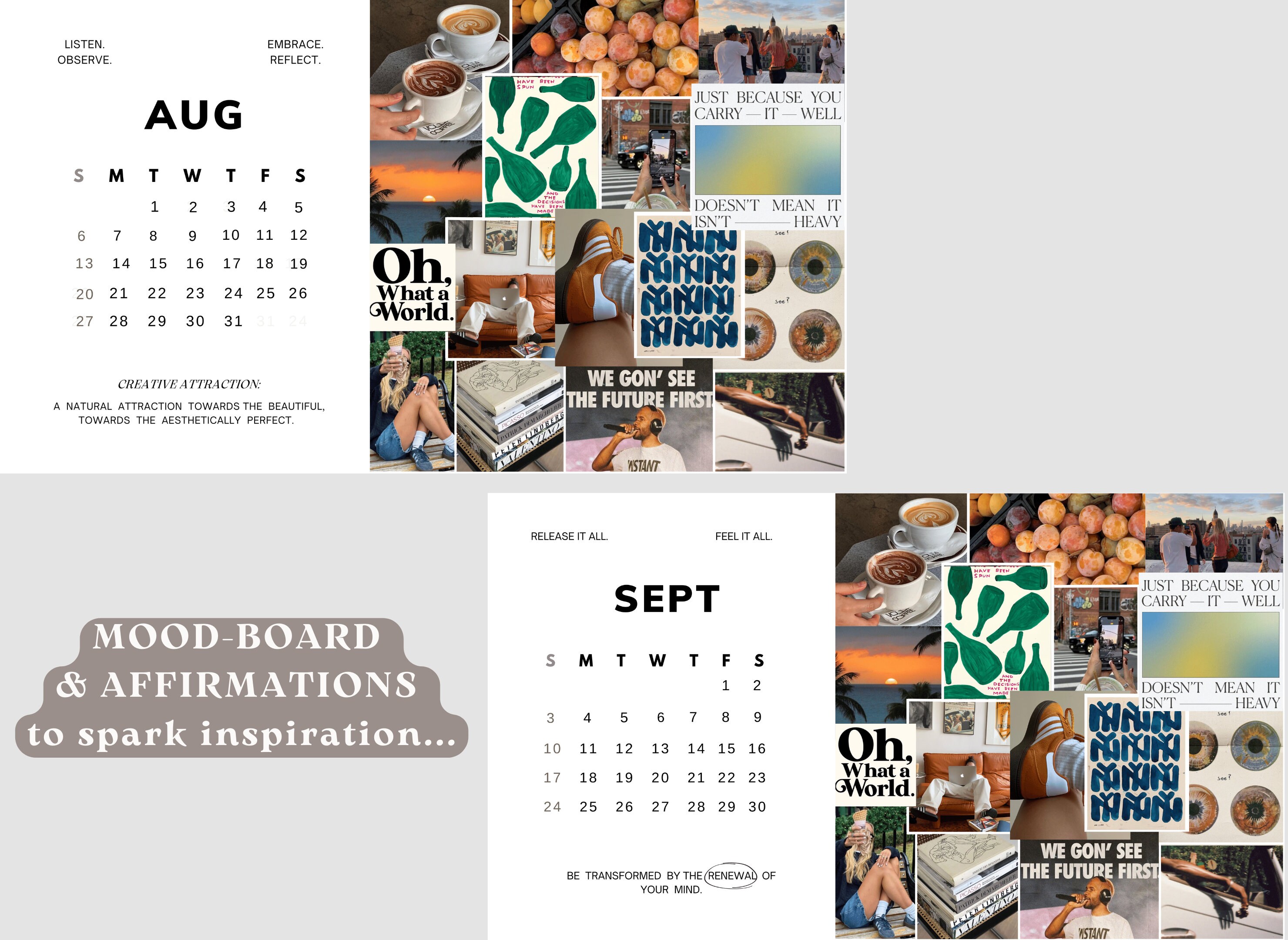 CUSTOMISABLE Desktop Wallpaper | 2023 Calendar | Aesthetic Moodboard ...