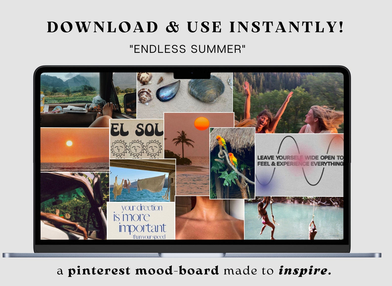 Summer Desktop Wallpaper | Aesthetic Pinterest Moodboard | Instant ...