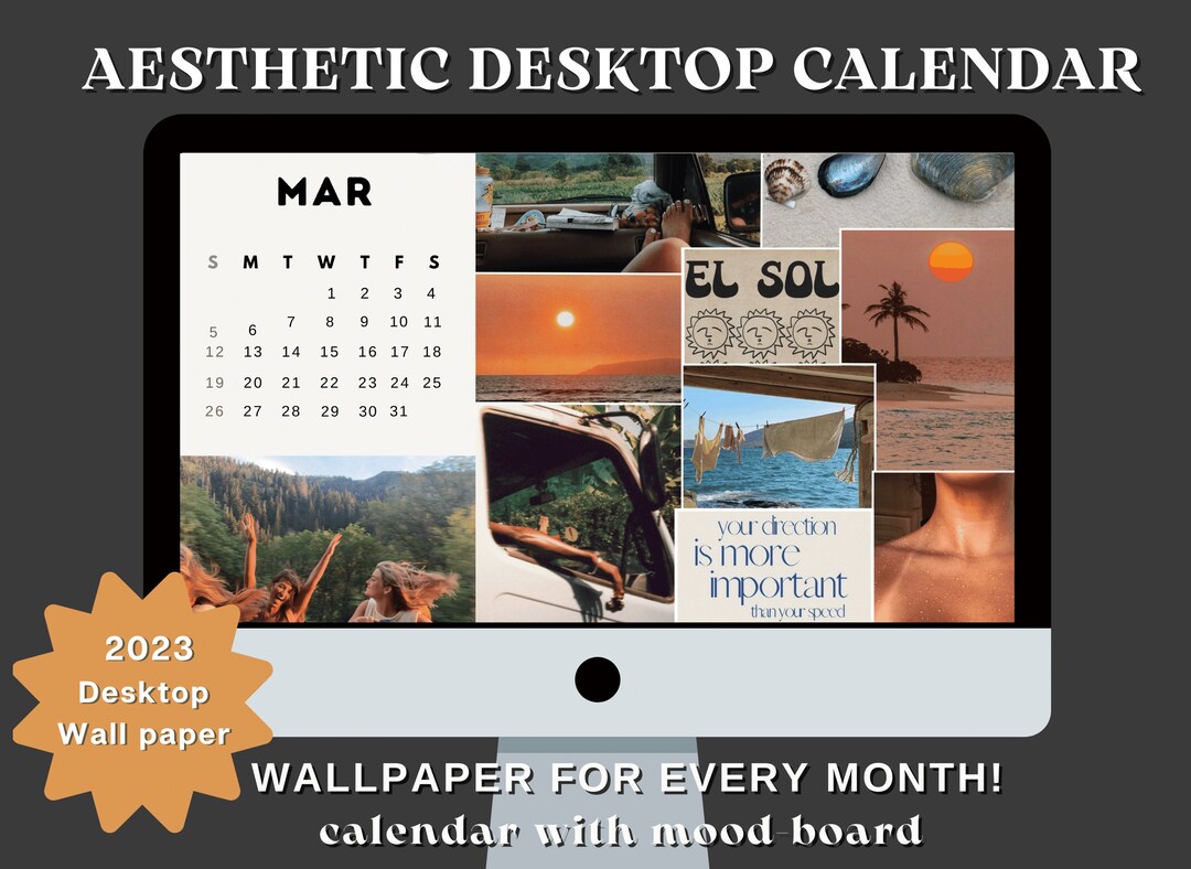 2023 Monthly Calendar Screensaver for Desktop | Summer Desktop ...