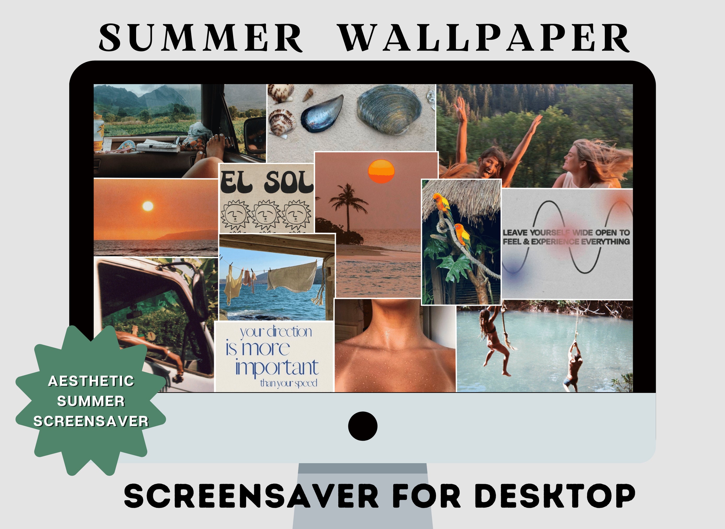 Summer Desktop Wallpaper | Aesthetic Pinterest Moodboard | Instant ...