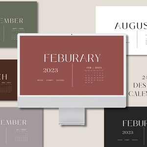 2023 Monthly Desktop Calendar Wallpaper | Minimal Neutral 2023 Calendar ...