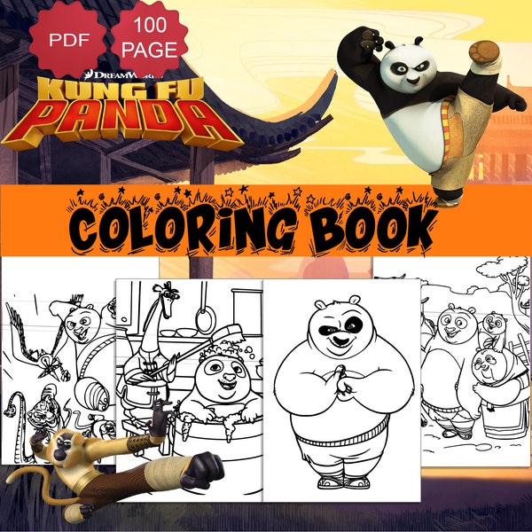 Kung Fu Panda Coloring Pages - Etsy