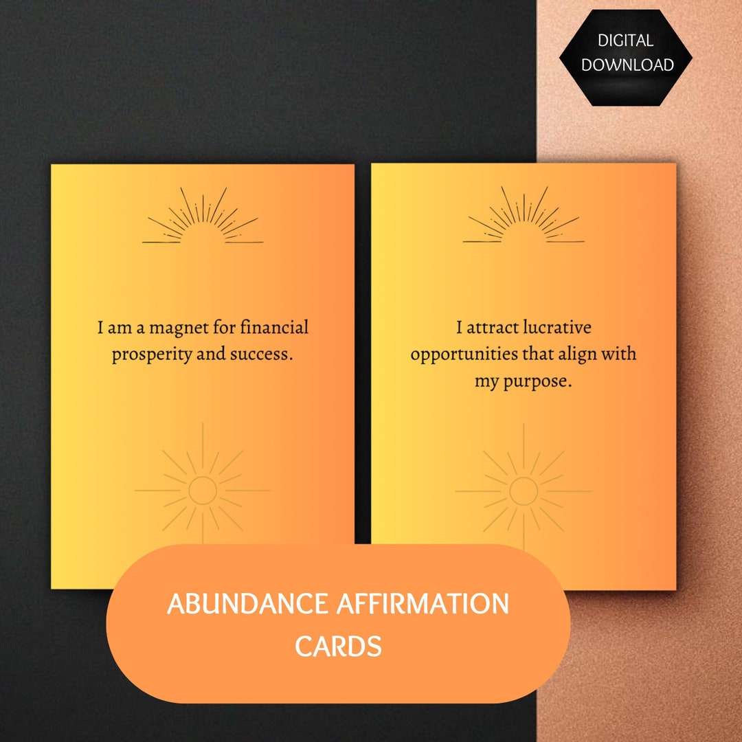 Abundance Affirmation Card for Women Attracting Wealth Manifesting Kit ...