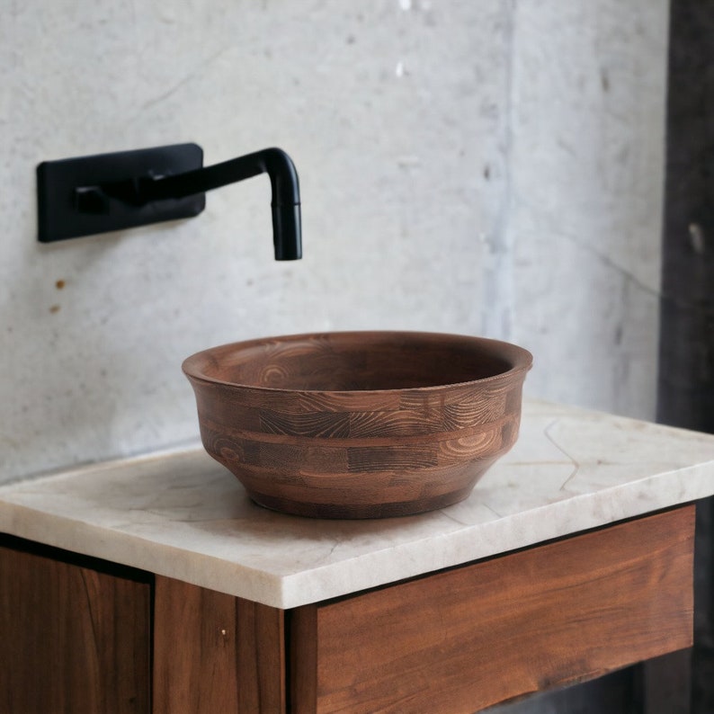 Bathroom Wooden Vanity Vanities Sink Round Recrangle Wood - Etsy