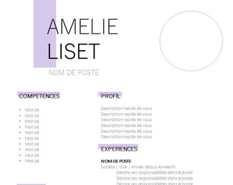 CV Template Pastel / Résume Template Pastel Colors - Etsy