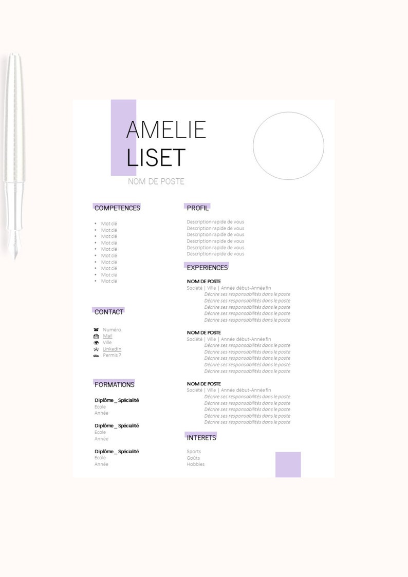 CV Template _ Resume Pastel - Etsy