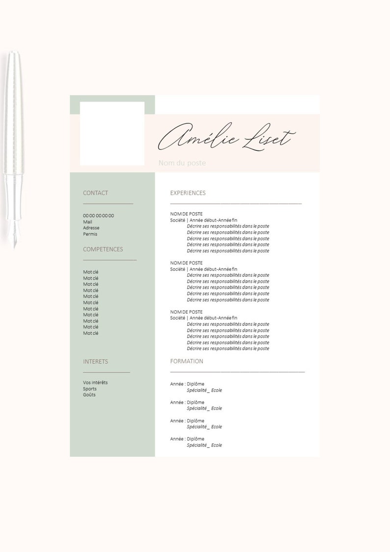 CV Template Pastel / Résume Template Pastel Colors - Etsy