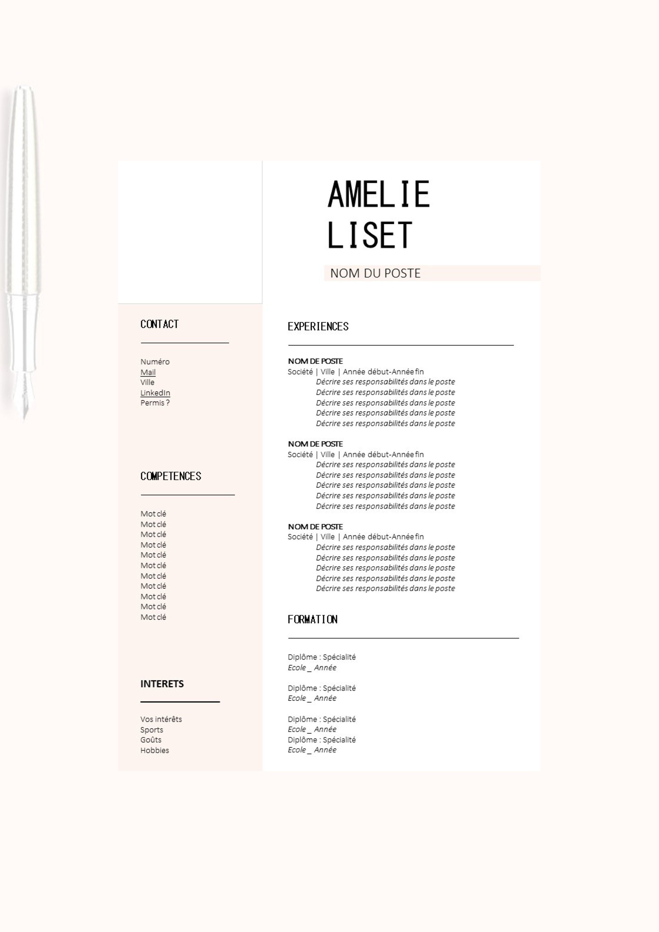 CV Template Pastel _ Resume Pastel Colors - Etsy