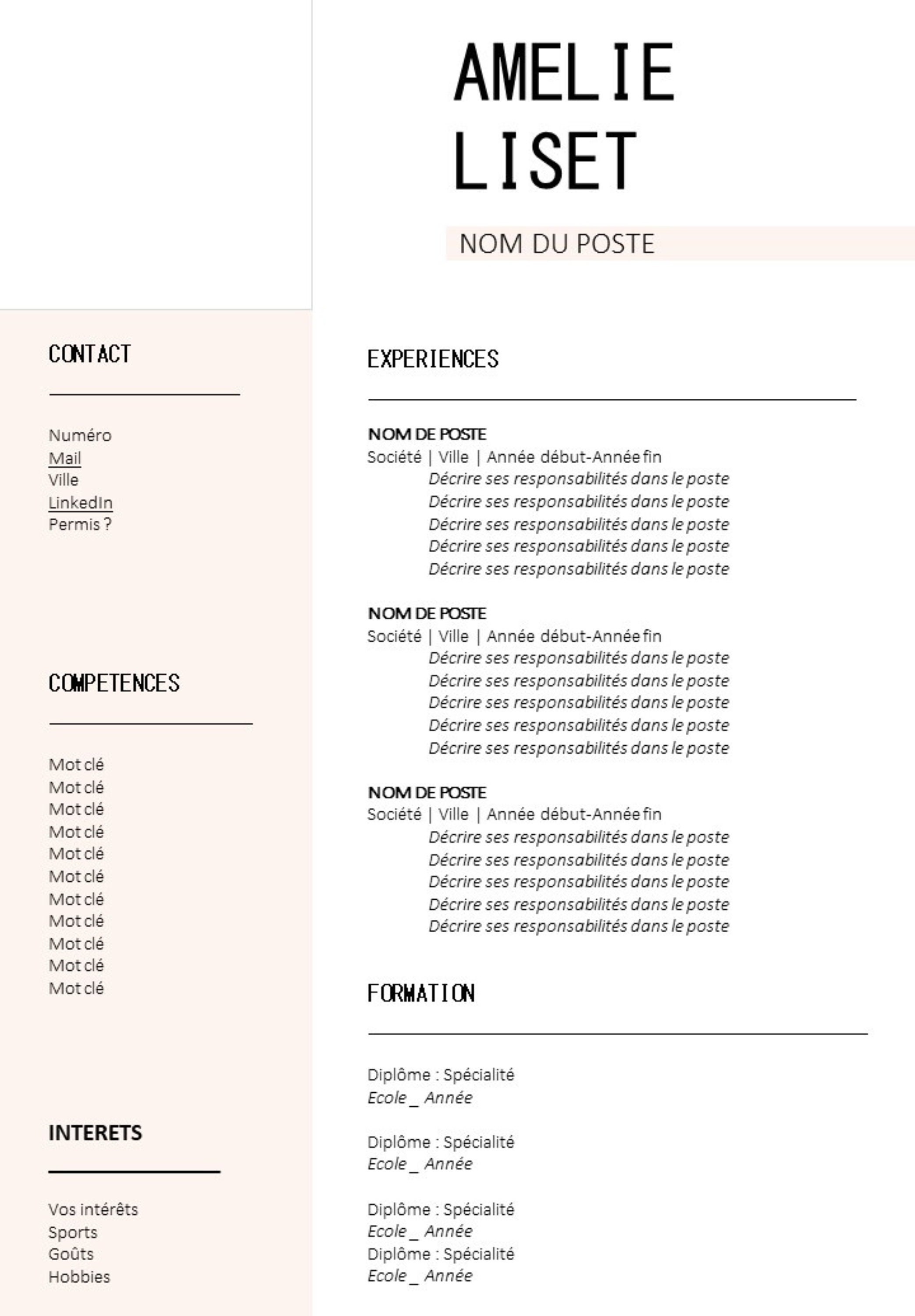 CV Template Pastel _ Resume Pastel Colors - Etsy