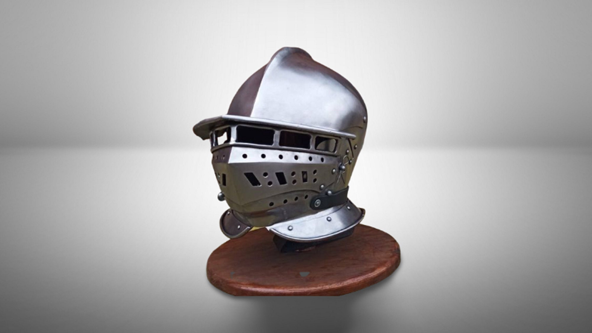 Medieval Full Face Closed Helmet Halloween Knight Gothic Armor - Etsy