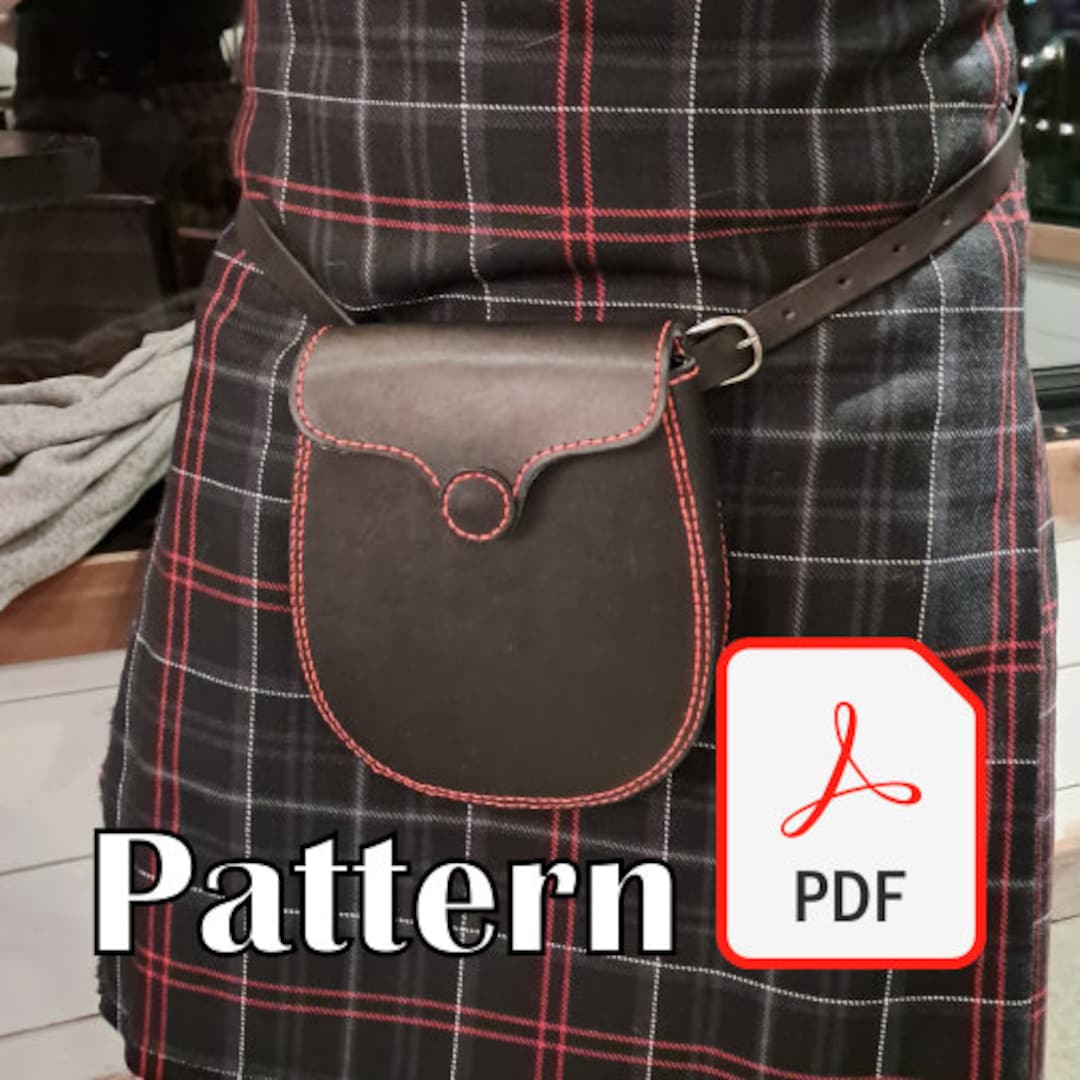 Sporran Leather Pattern for Kilt W/ Belt Loop, D-rings - Etsy