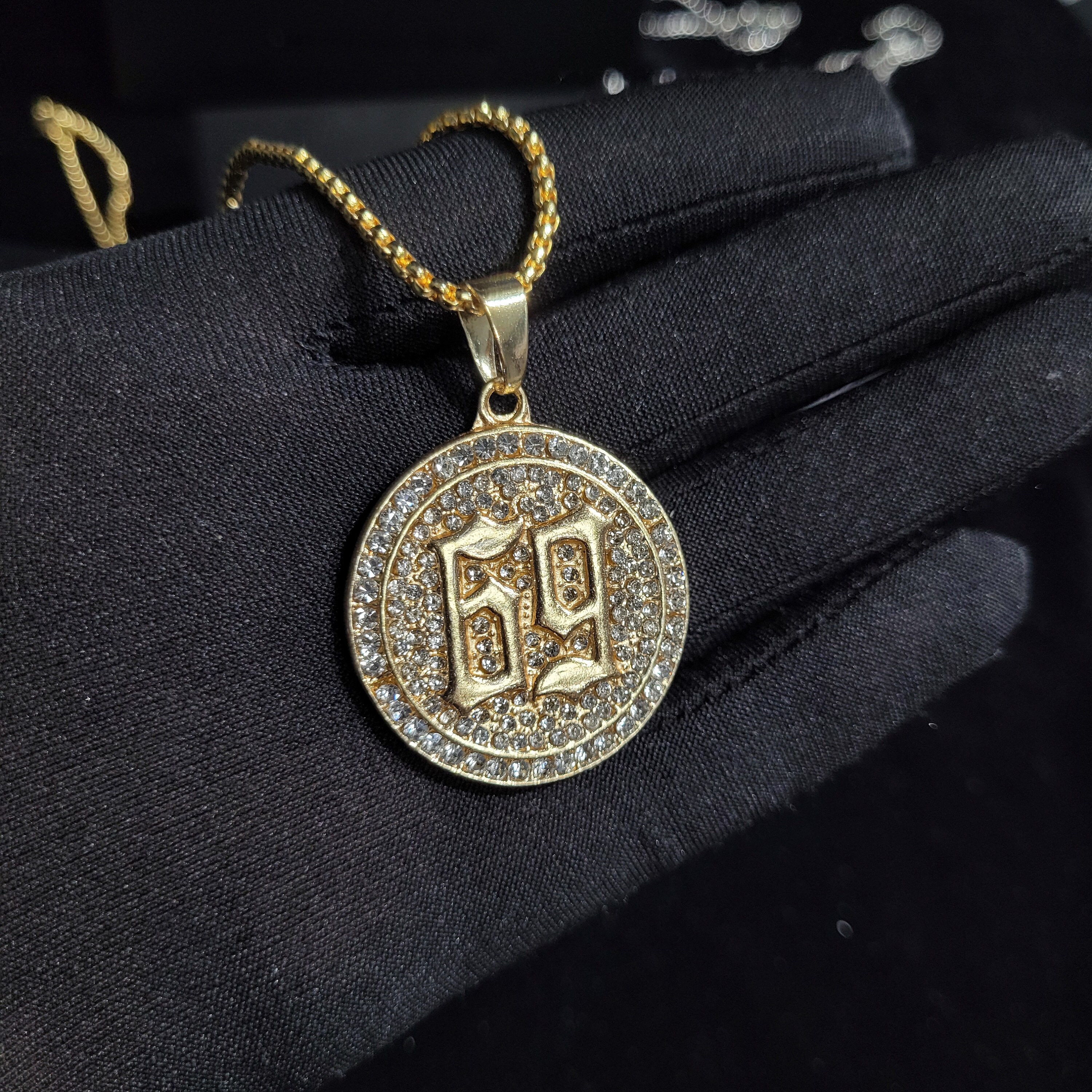 Iced Out Cubic Zirconia Stones Bling Hiphop 6ix9ine 69 Pendant Necklace ...